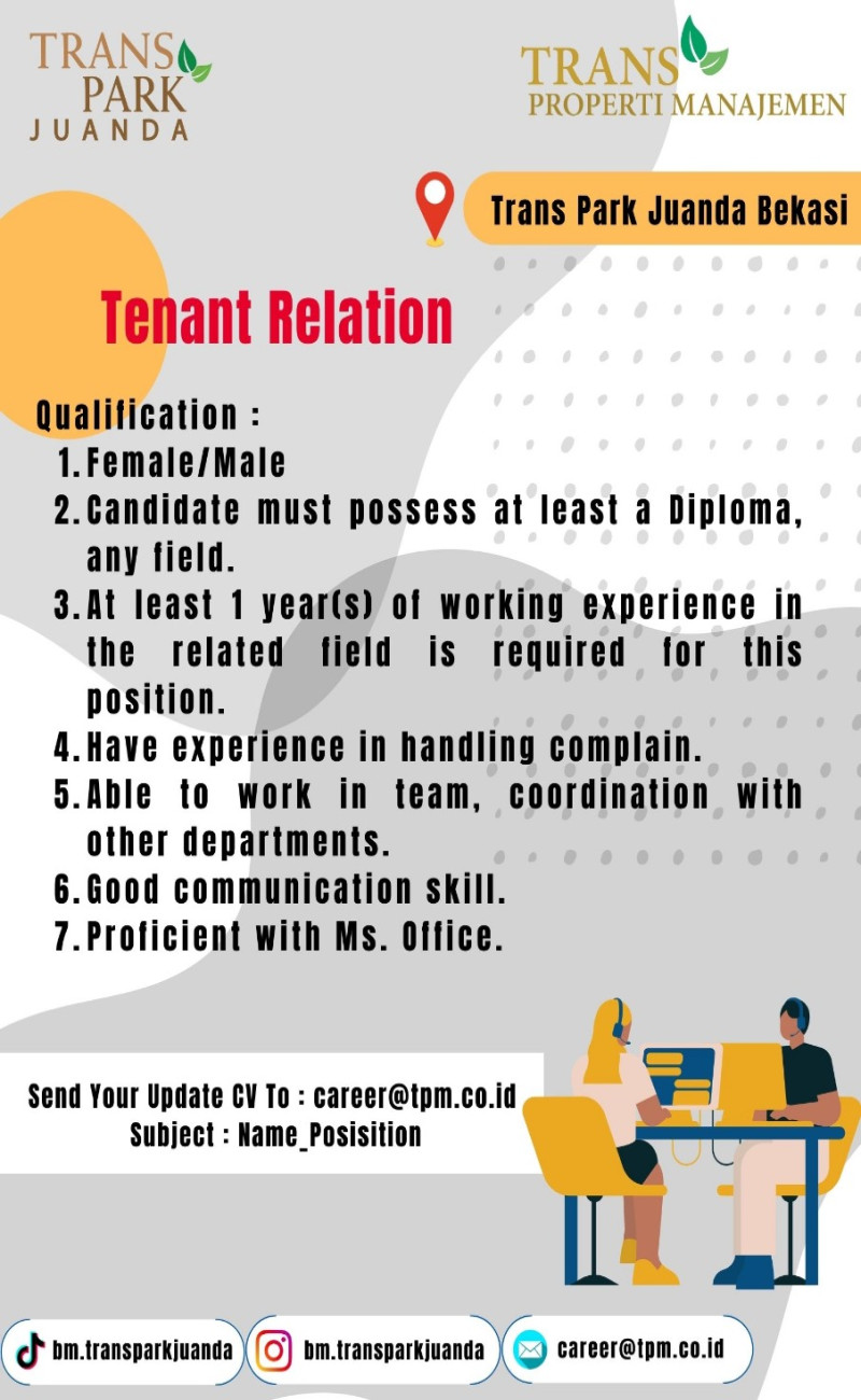 Karir | Trans Properti Manajemen